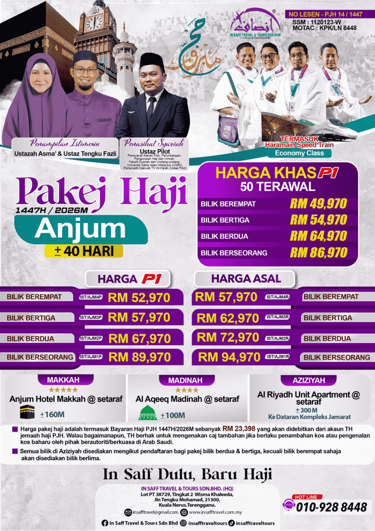 Pakej Haji Anjum – In Saff Travel & Tours Sdn. Bhd.